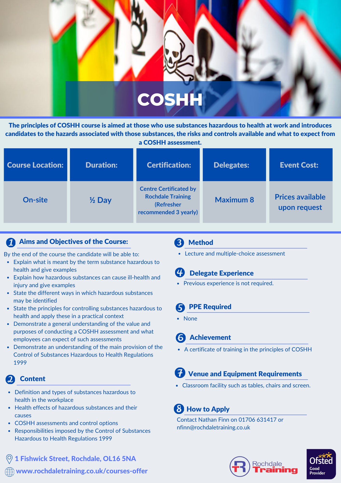 COSHH Training | Rochdale Training