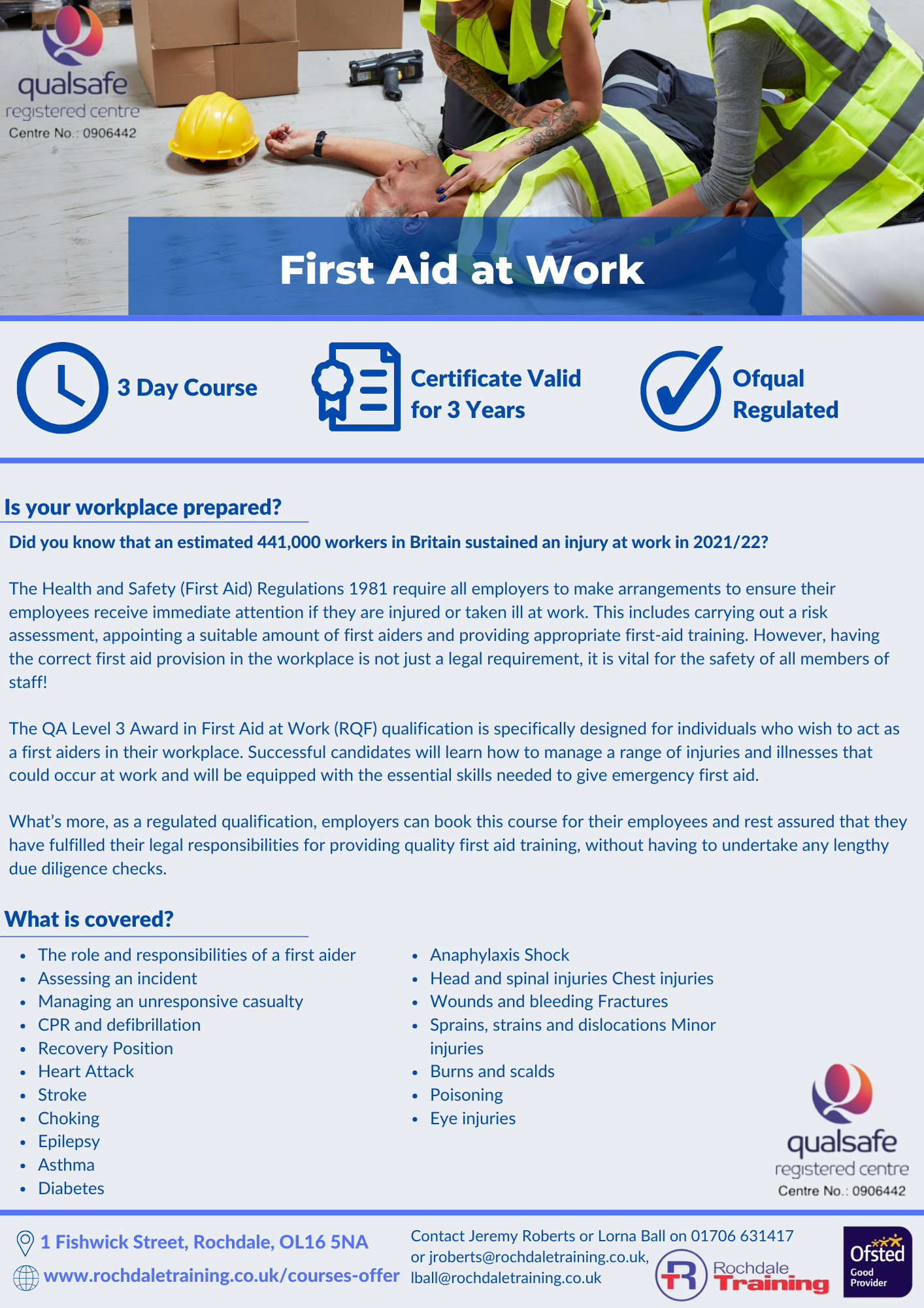 Qualsafe First Aid at Work | Rochdale Training