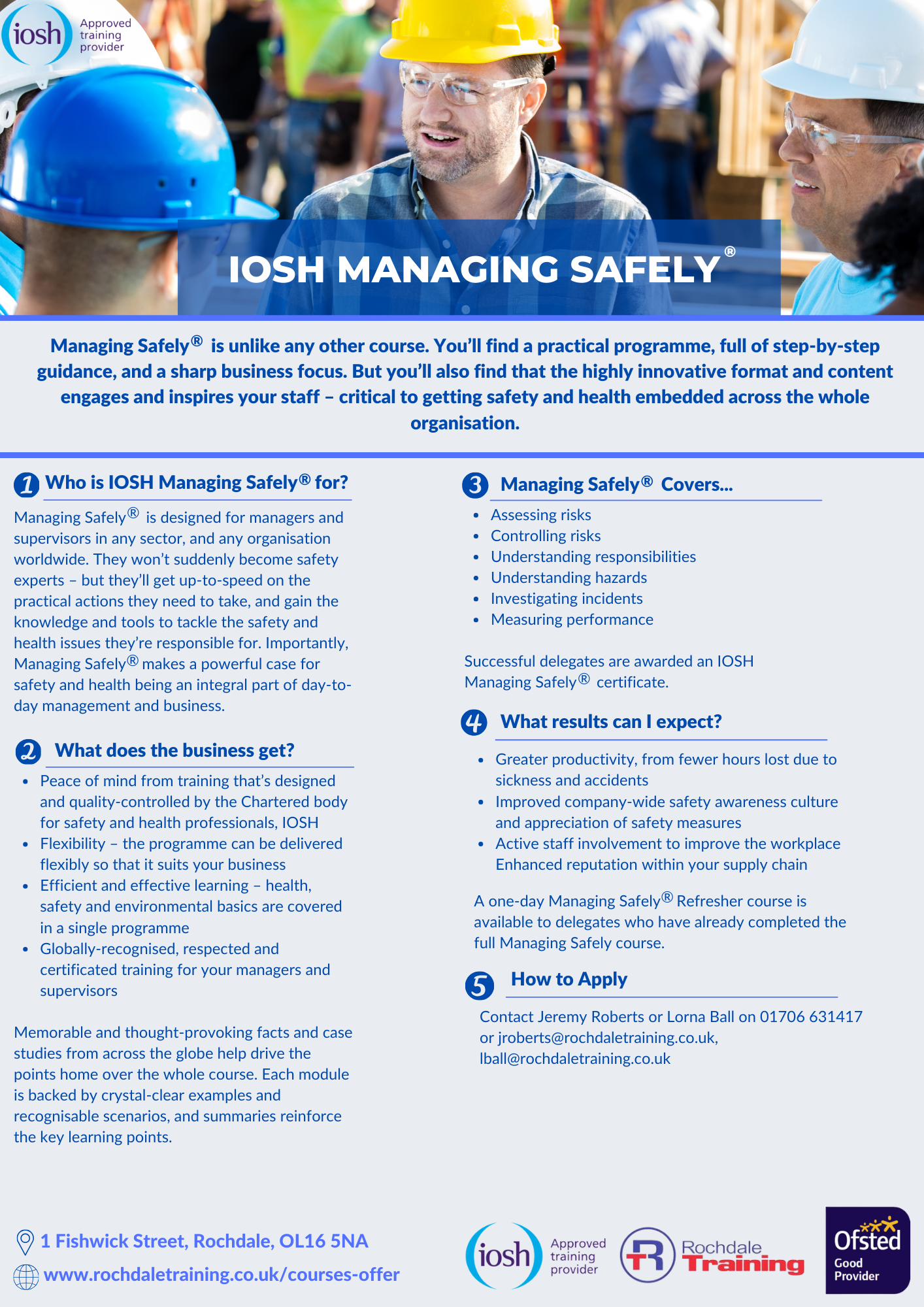 IOSH Managing Safely® | Rochdale Training