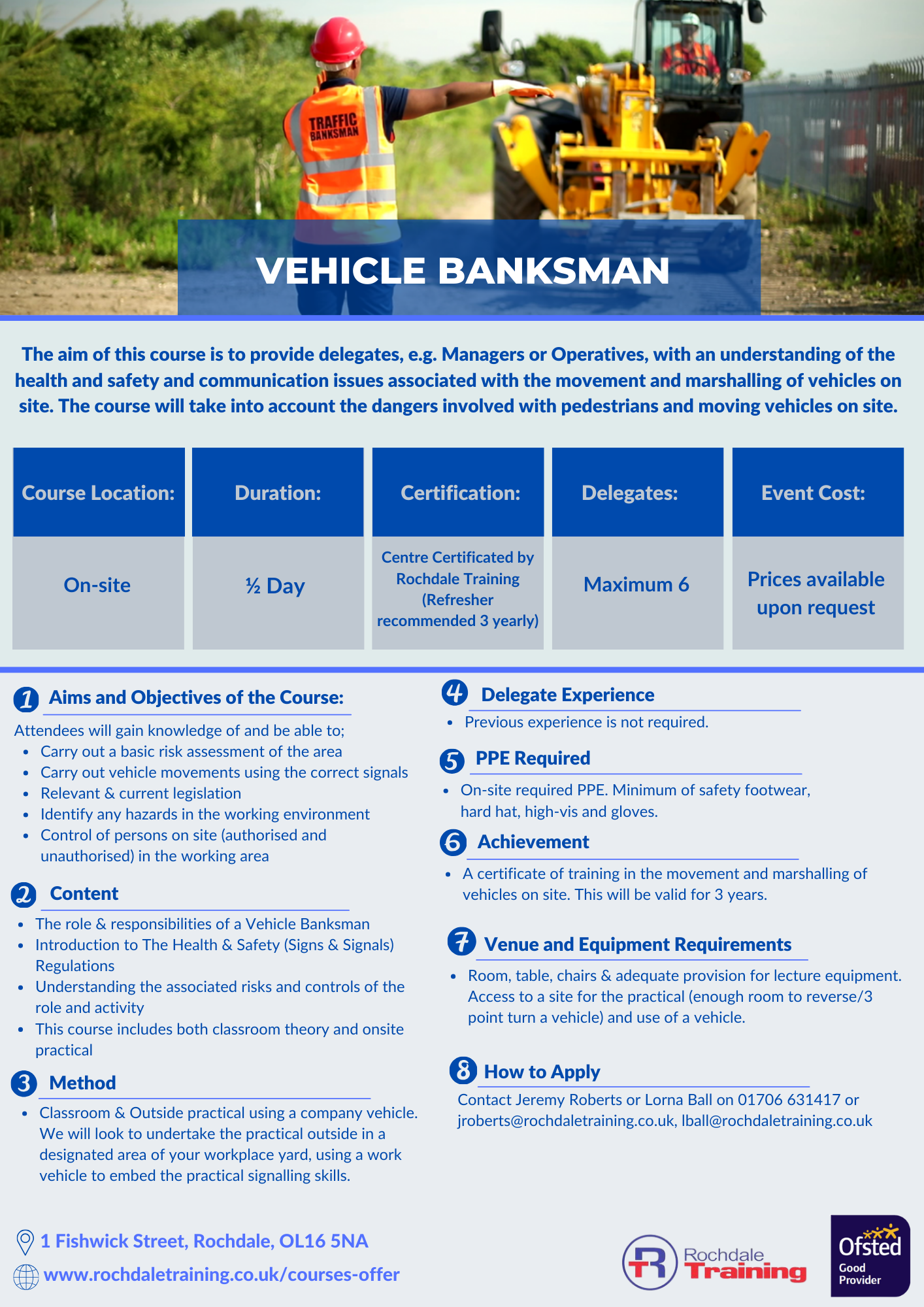 Vehicle Banksman Training | Rochdale Training